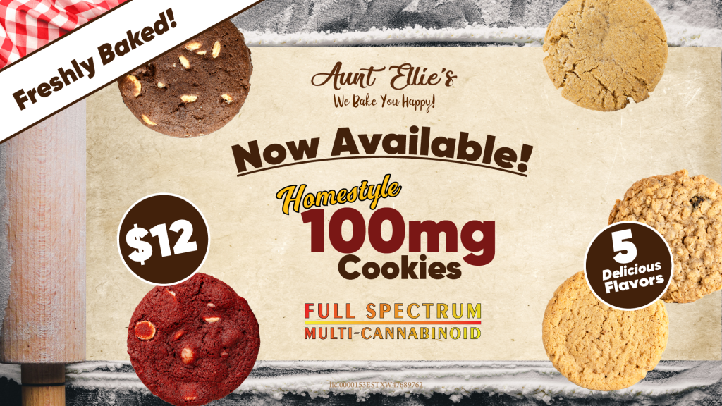 Aunt Ellie’s 100mg Cookies Horizontal Ad - Halo Infusions & Extractions ...